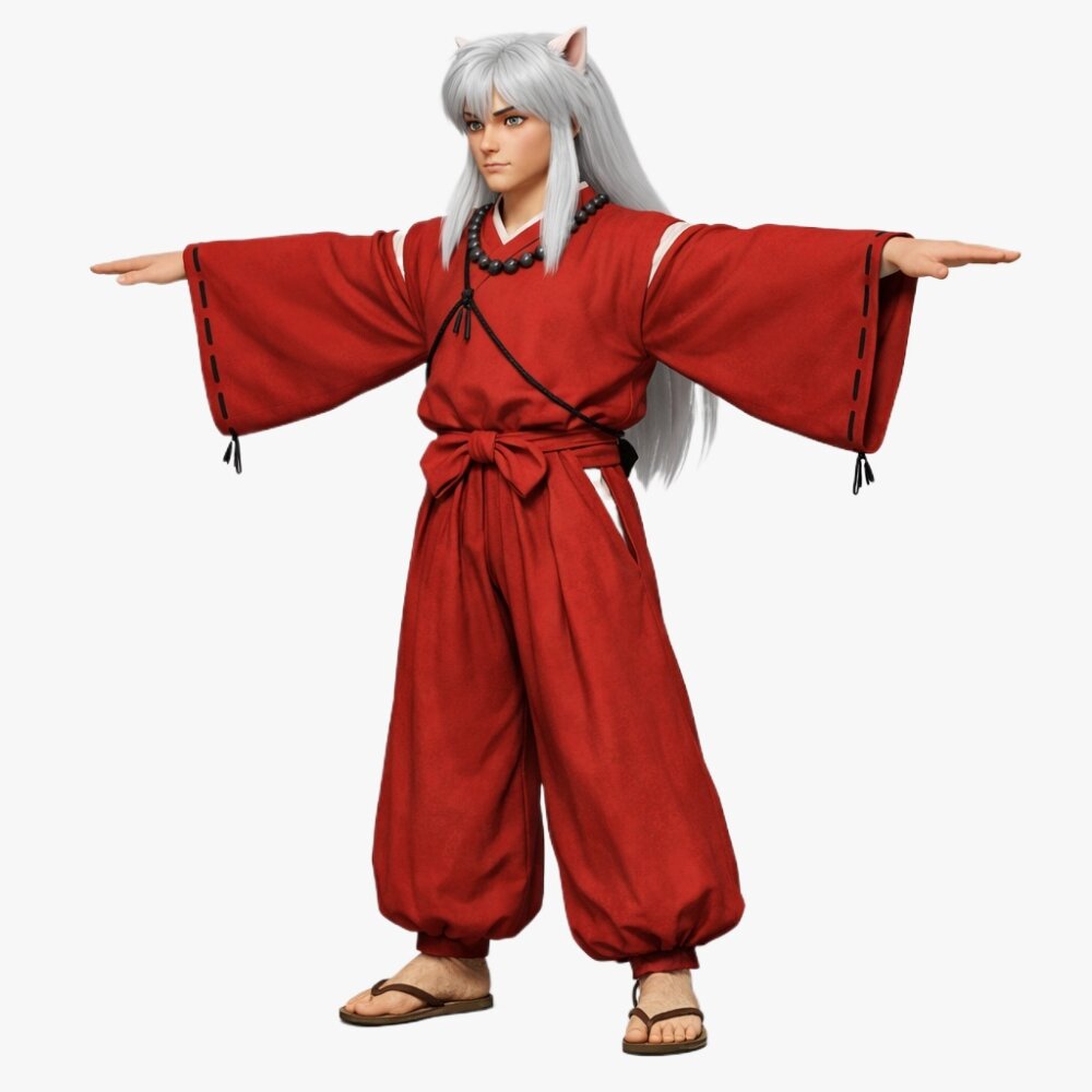 Personagem Inuyasha com Traje Vermelho modelo 3D - 3DModels.org