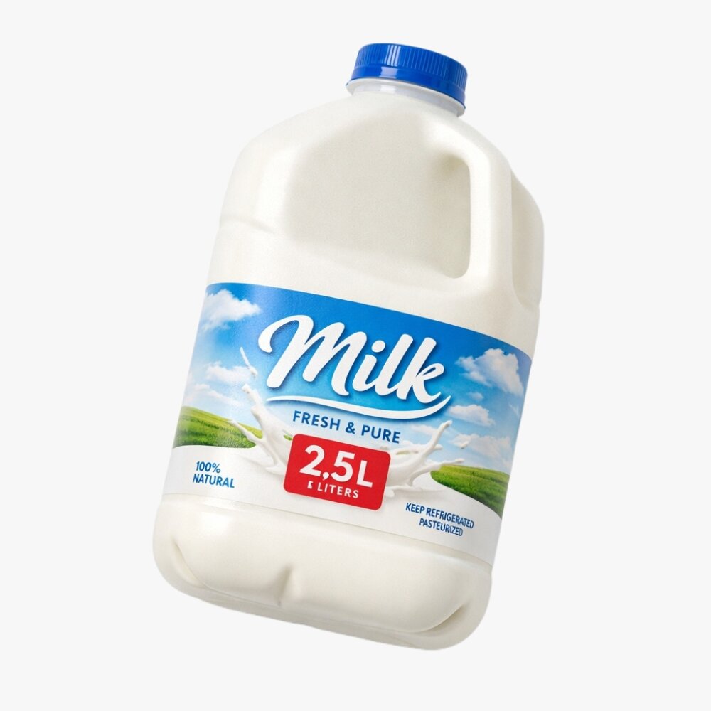 Milk Plastic Bottle 2.5 Liter 3D model - 3DModels.org