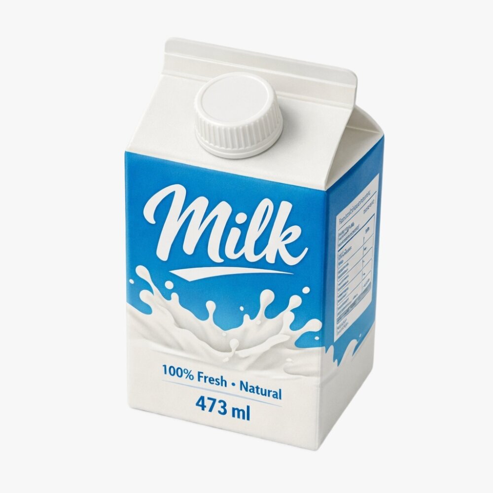 Milk Tetra Pak Carton 473 Ml 3D model - 3DModels.org
