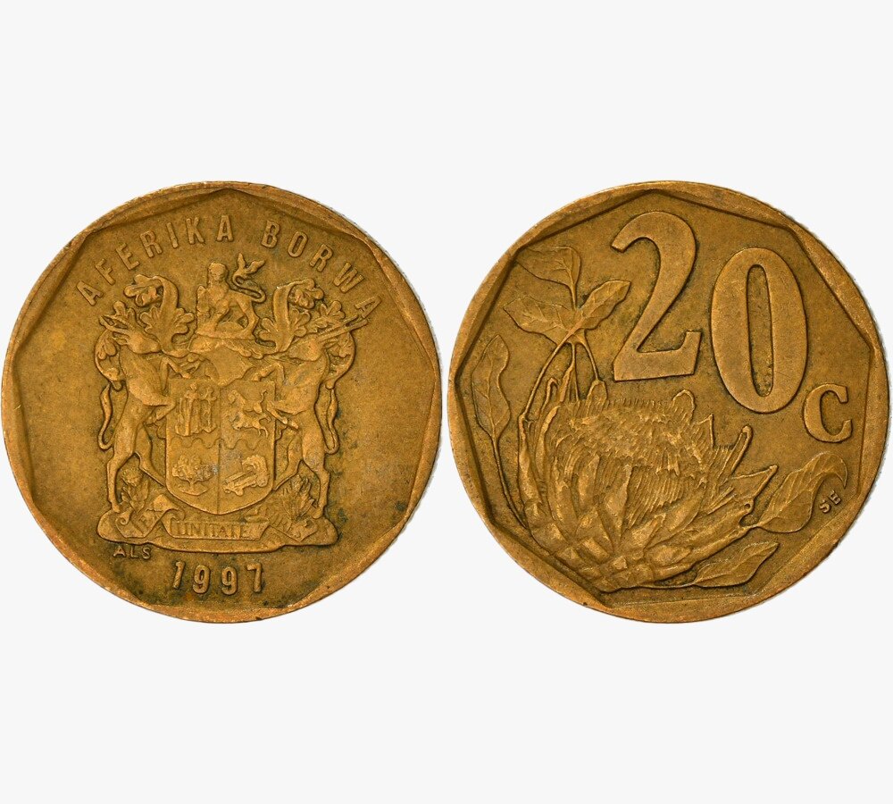 South African Rand Twenty Cents Coin 3D model - 3DModels.org