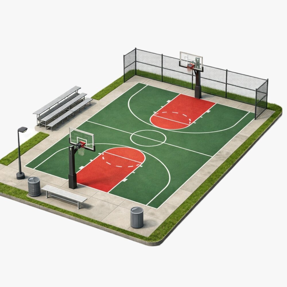Street Basketball Court 3D model - 3DModels.org