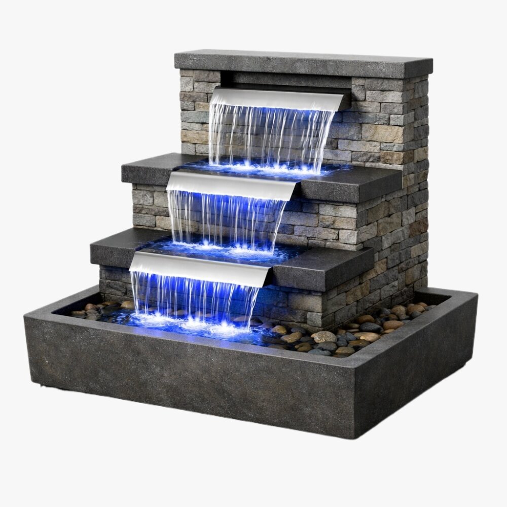 Water Feature With LED Lighting 3D model - 3DModels.org