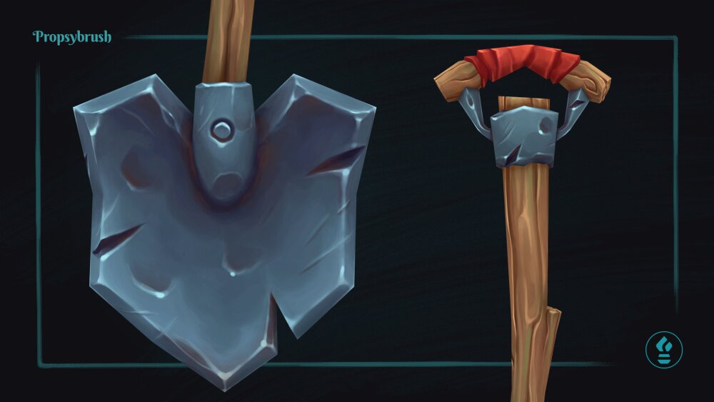 Stylized Shovel Prop – Game-ready Hand-painted Asset – 3D model ...