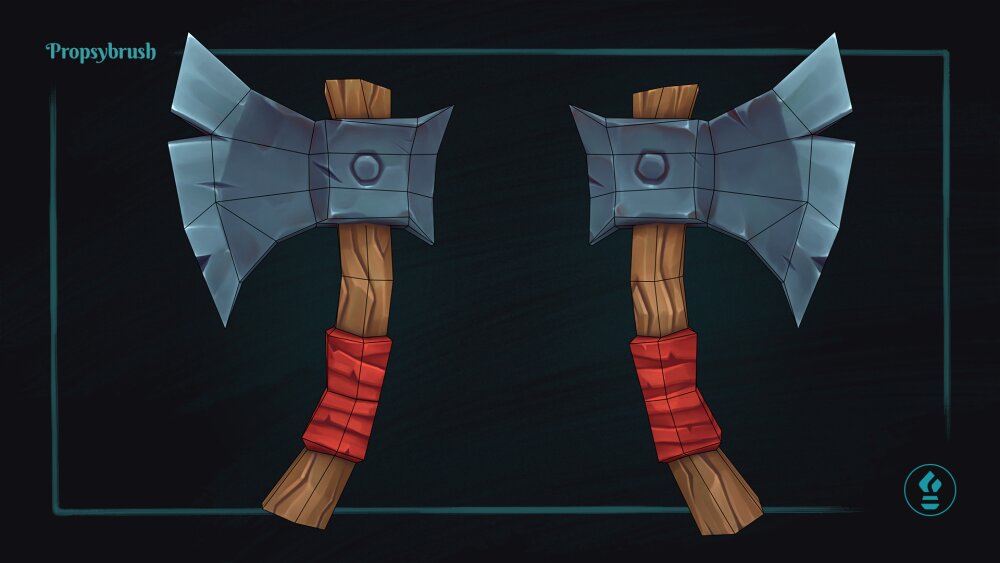 Stylized Axe Prop – Game-ready Hand-painted Asset – 3D model - Download ...