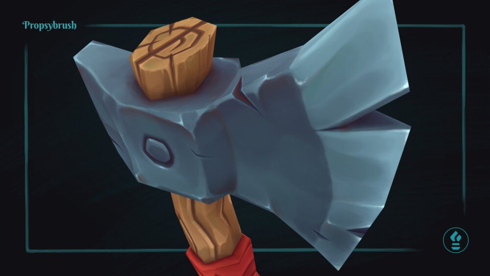 Stylized Axe Prop – Game-ready Hand-painted Asset – 3D model - Download ...