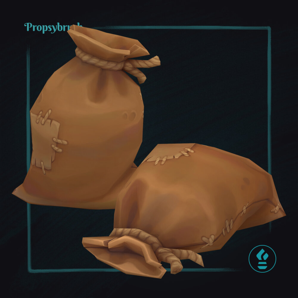 Stylized Sack Prop – Game-ready Hand-painted Asset 3D model - Download ...