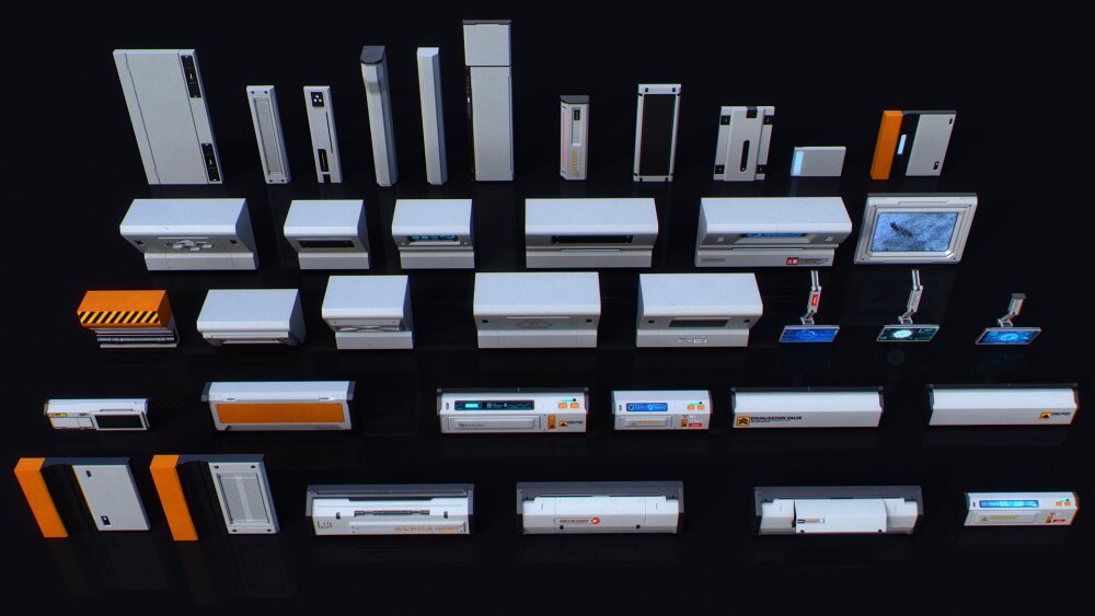 Sci Fi Modular Room Corridor Laboratory Kit 3D model - Download ...