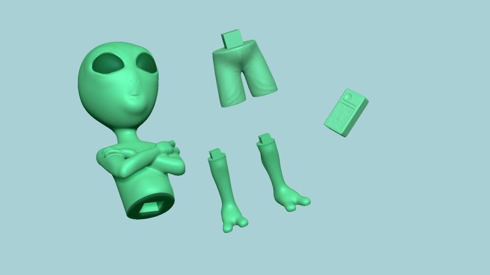 Alien Keychain – Complete Body Funny Gift 3D Printing Model - Download ...
