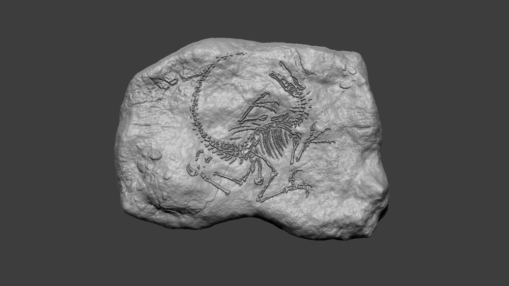 Velociraptor Complete Mineral Fossile – Realistic Printable 3D Printing ...