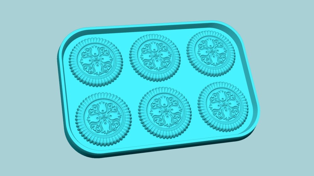 Biscuit Silicon Molding – Cookie Mould with Ornate Biscuit Design 3D ...