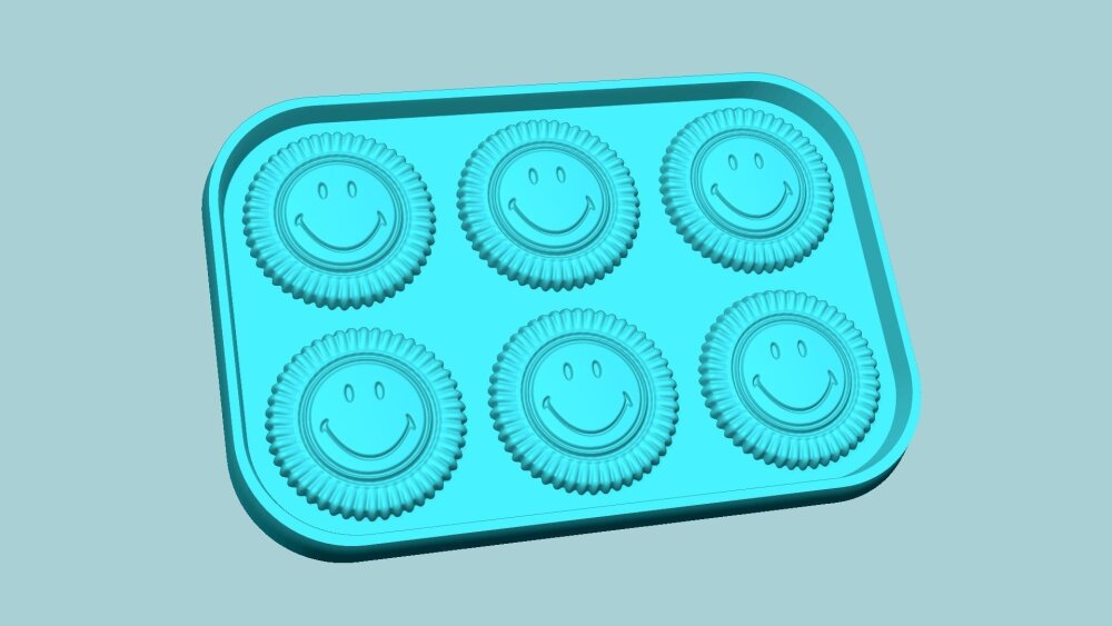 Biscuit Silicon Molding – Cookie Mould with Smiley Face Design 3D ...