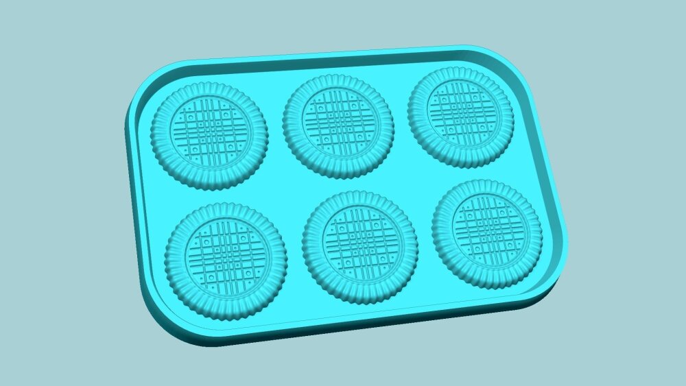 Biscuit Silicon Molding – Cookie Mould with Geometric Cookie Design 3D ...