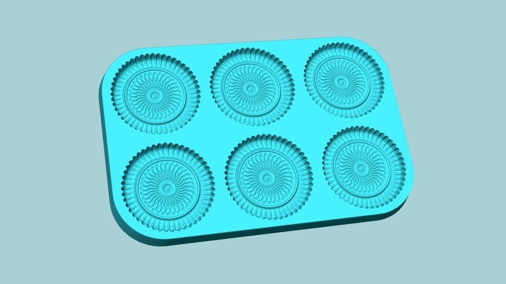 Biscuit Silicon Molding – Cookie Mould with Ornate Sunburst Biscuit ...