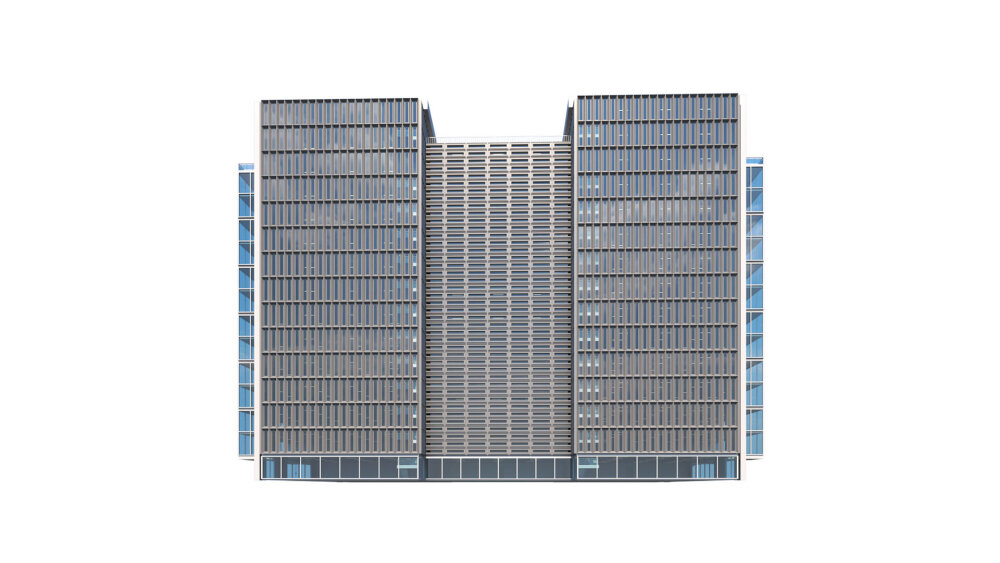 Modern Skyscraper Tower with Glass Facade 3D model - Download Buildings ...