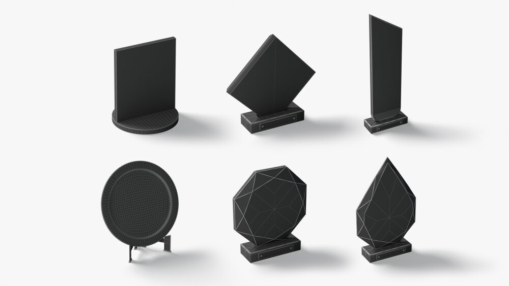 Glass Award Trophy Shapes 3D model - Download Trophy on 3DModels.org