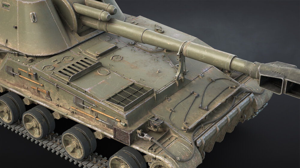 2s3 Akatsiya Self-propelled Howitzer 3D model - Download Artillery ...