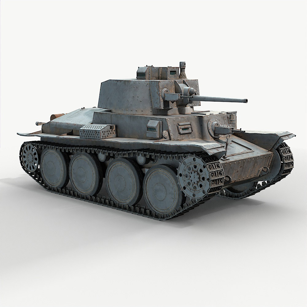 Pz 38(t) Light Tank 3D 모델 - 다운로드 전차 on 3DModels.org