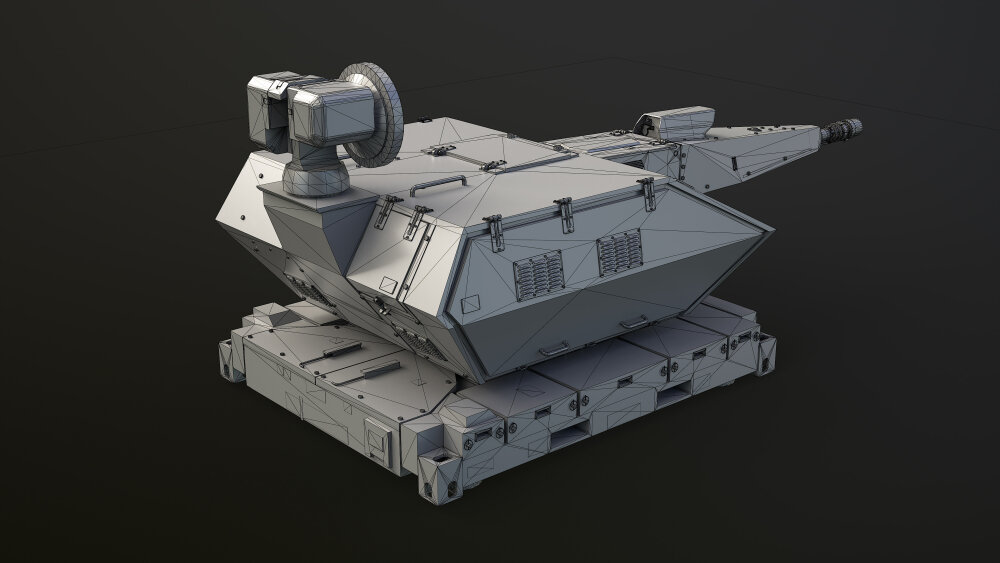 Skynex Anti-aircraft System Low-poly 3D model - Download Artillery ...