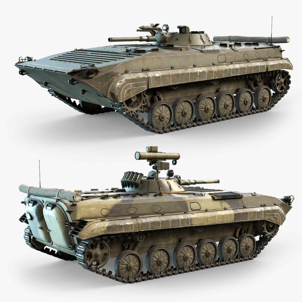 BMP-1 and BMP-1P Low-poly 3D model - Download Fighting Vehicle on ...