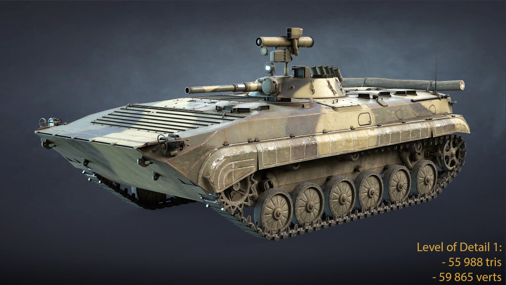 BMP-1 and BMP-1P Low-poly 3D模型 - 下载 战车 on 3DModels.org