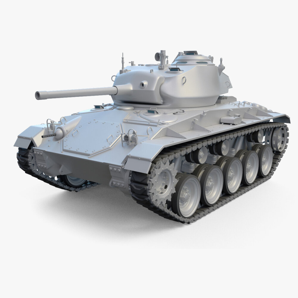 M24 Chaffee Light Tank High-poly 3D model - Download Tank on 3DModels.org