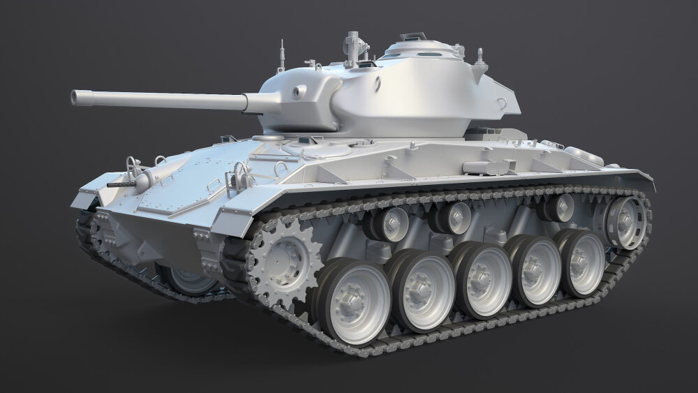 M24 Chaffee Light Tank High-poly 3D model - Download Tank on 3DModels.org