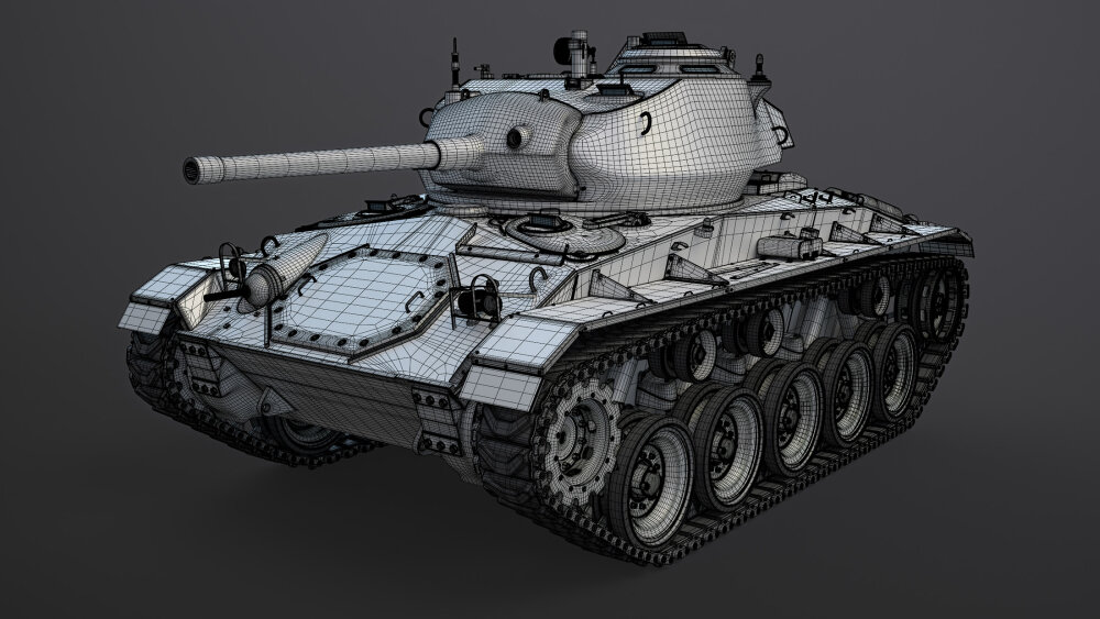 M24 Chaffee Light Tank High-poly 3D model - Download Tank on 3DModels.org