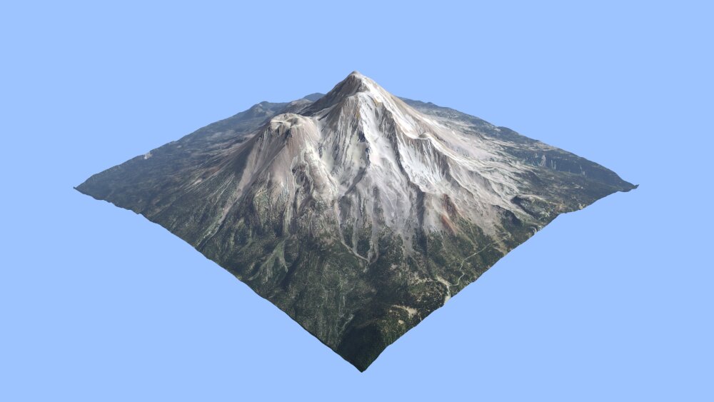 Volcano Mountain Shasta 3D model - Download Landscapes on 3DModels.org