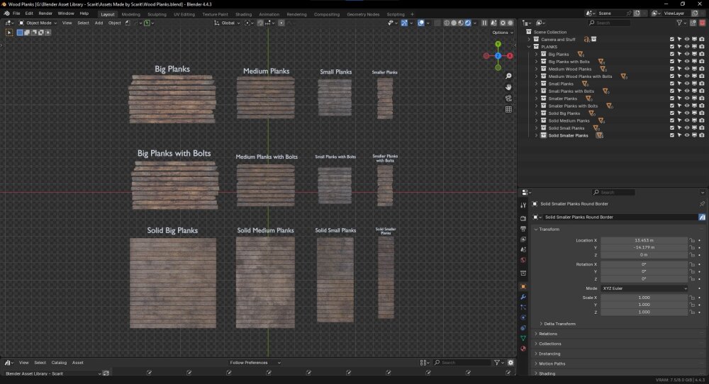 Wood Planks Collection 3D model - Download Building components on ...