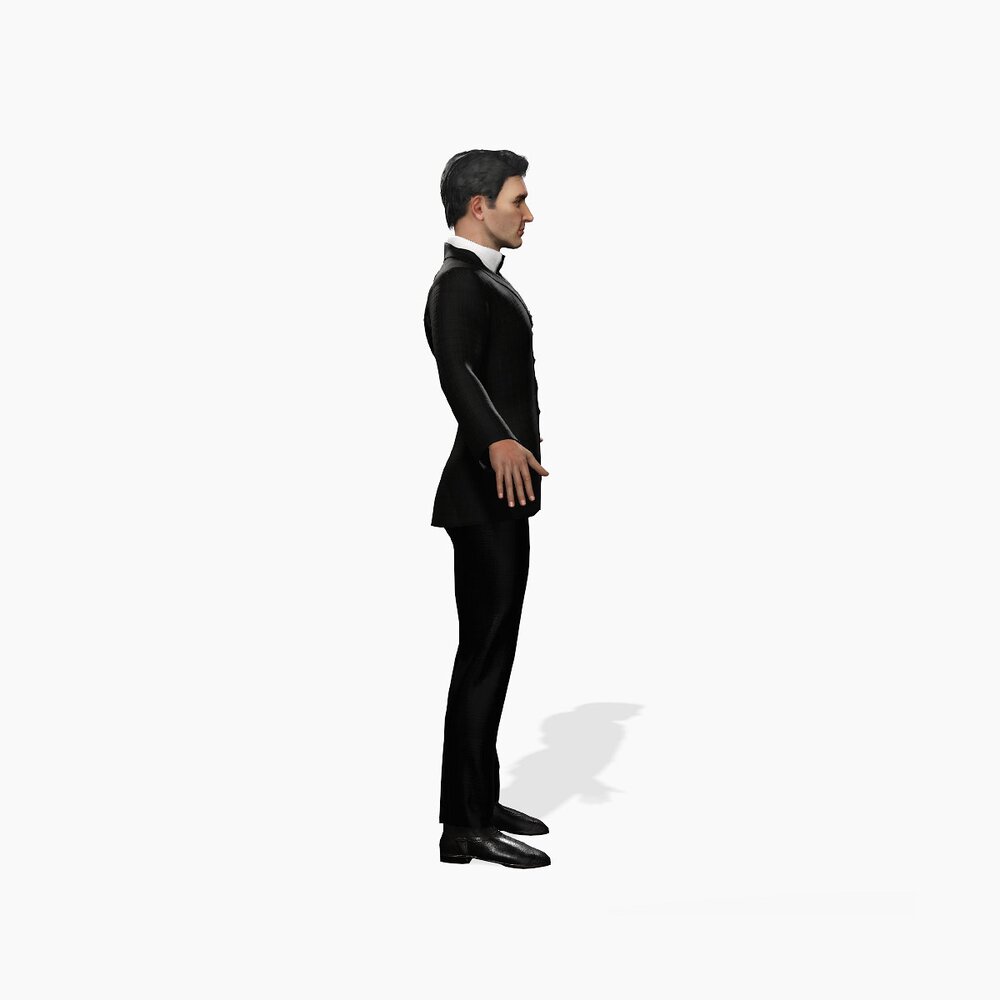 Personaje Masculino con Traje Negro Formal Modelo 3D - Descargar ...