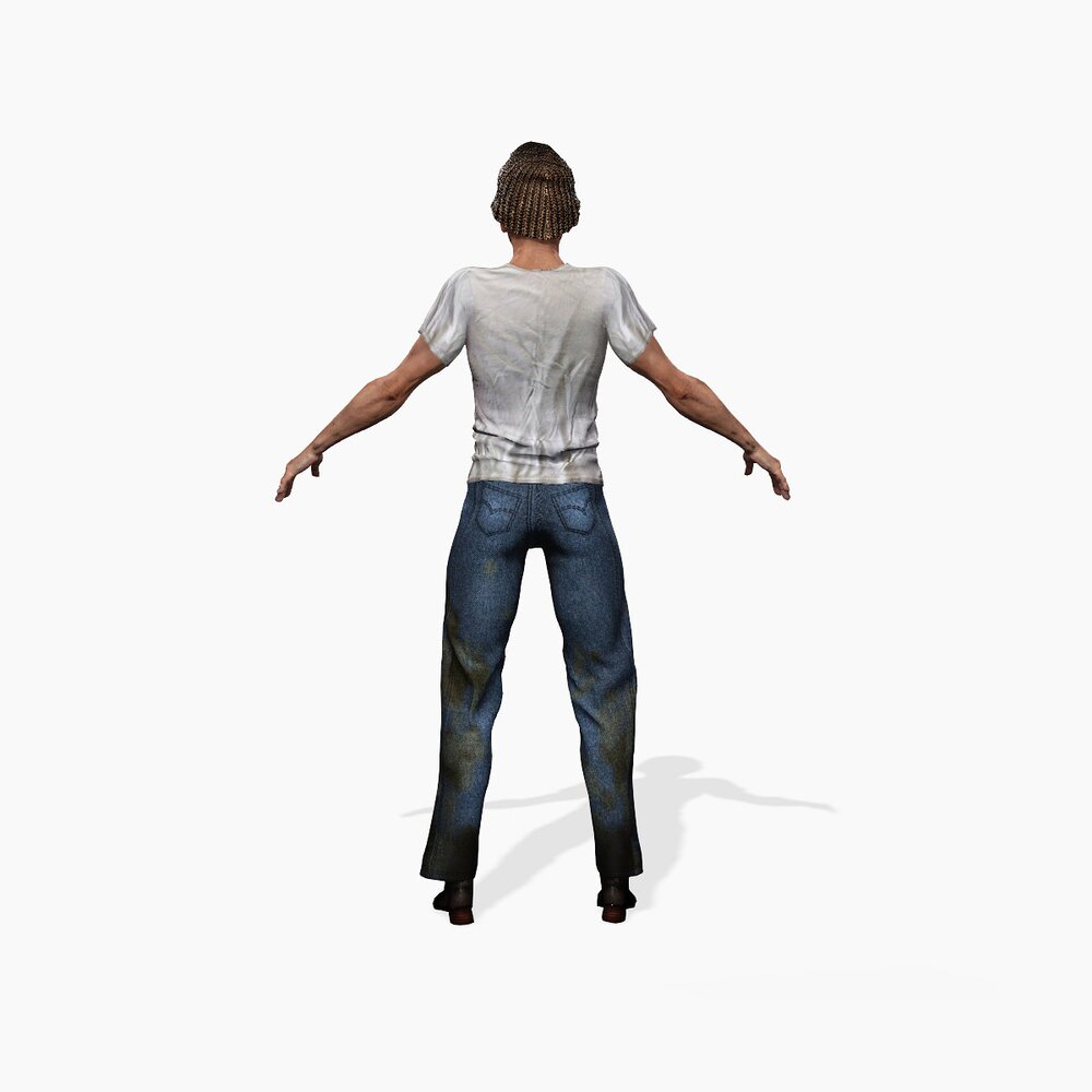 Homeless Man Character in Worn Clothing 3D model - Download Character ...