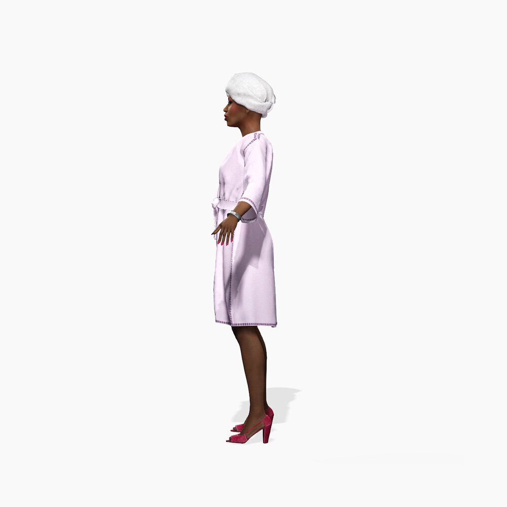 Woman Character in Bathrobe and Turban 3D model - Download Character on ...