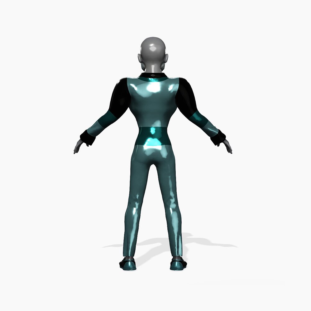 Alien Character in Metallic Suit 3D model - Download Cartoon characters ...