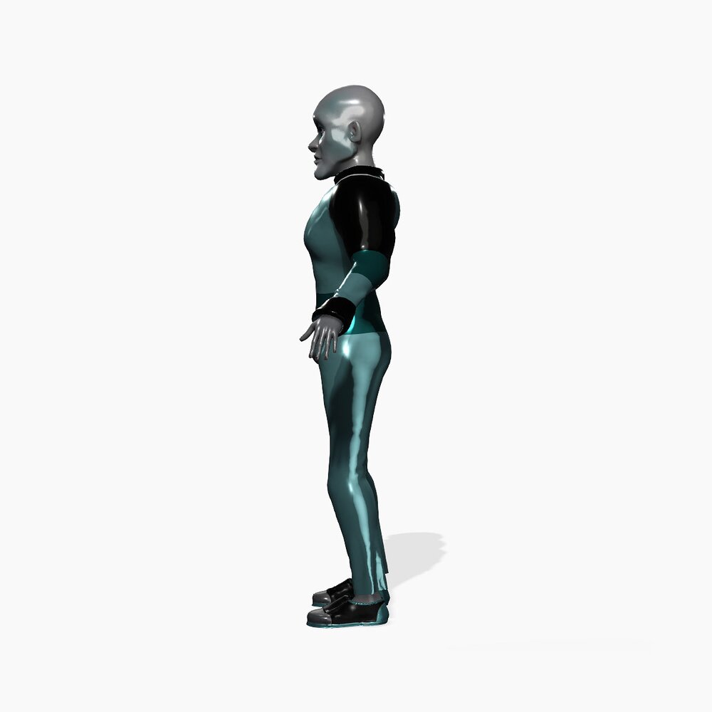 Alien Character in Metallic Suit 3D model - Download Cartoon characters ...