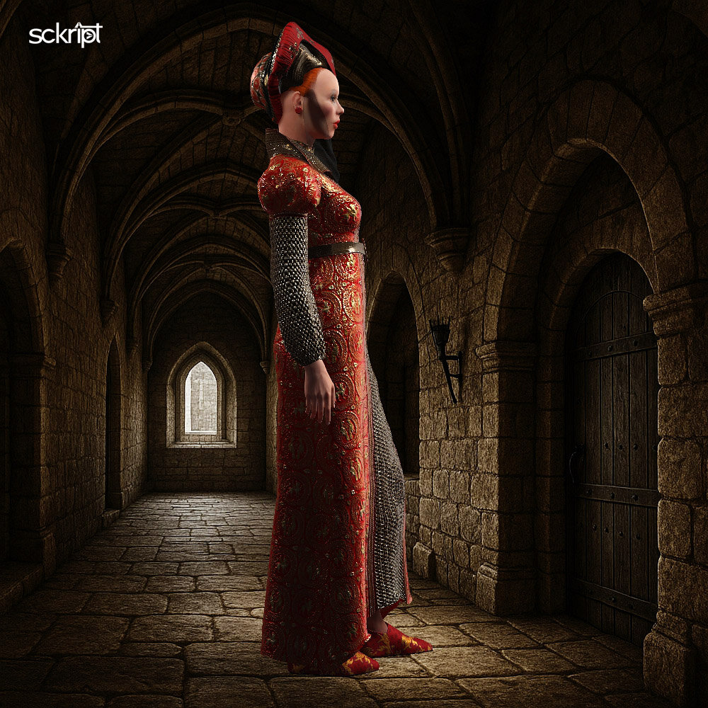 Medieval Lady Morgana 3D model - Download Character on 3DModels.org