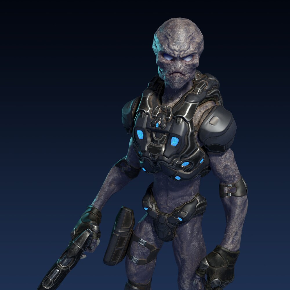 Alien V2 Animated and Game Ready 3D model - Download Mythological ...