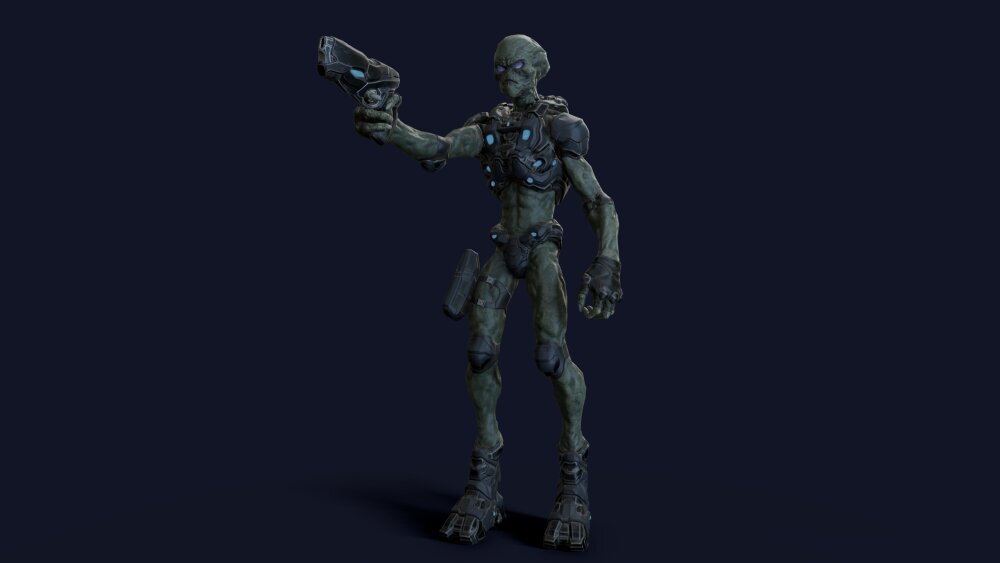 Alien V2 Animated and Game Ready 3D 모델 - 다운로드 신화 생물 on 3DModels.org