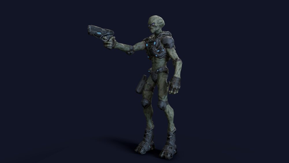 Alien V2 Animated and Game Ready 3D model - Download Mythological ...