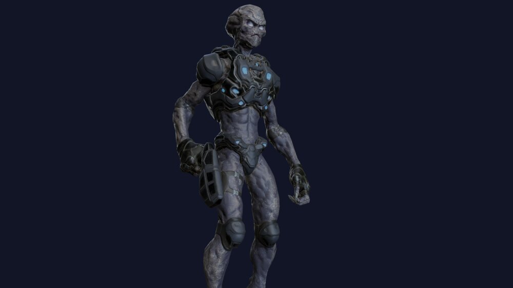 Alien V2 Animated and Game Ready 3D model - Download Mythological ...