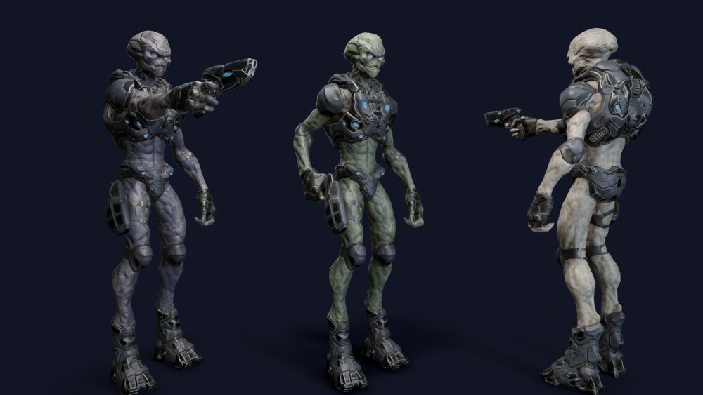 Alien V2 Animated and Game Ready 3D model - Download Mythological ...