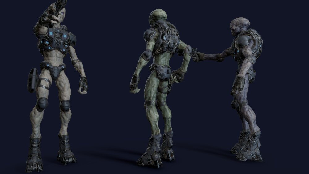 Alien V2 Animated and Game Ready 3D model - Download Mythological ...