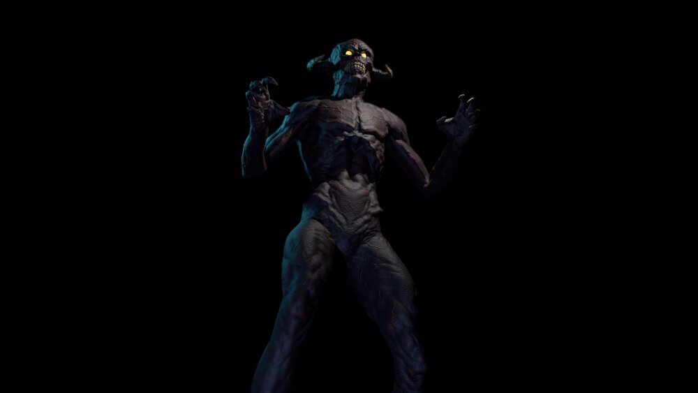 Horned Demon Screamer Character 3D模型 - 下载 神话中的生物 on 3DModels.org