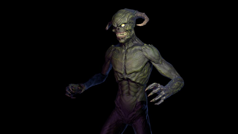 Personaje Demonio Cornudo Gritando Modelo 3D - Descargar Criaturas ...