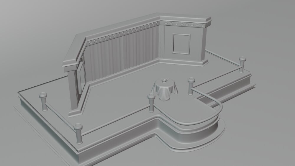 Magic Show Premium Golden Event Stage and Set 3D model - Download Hall ...