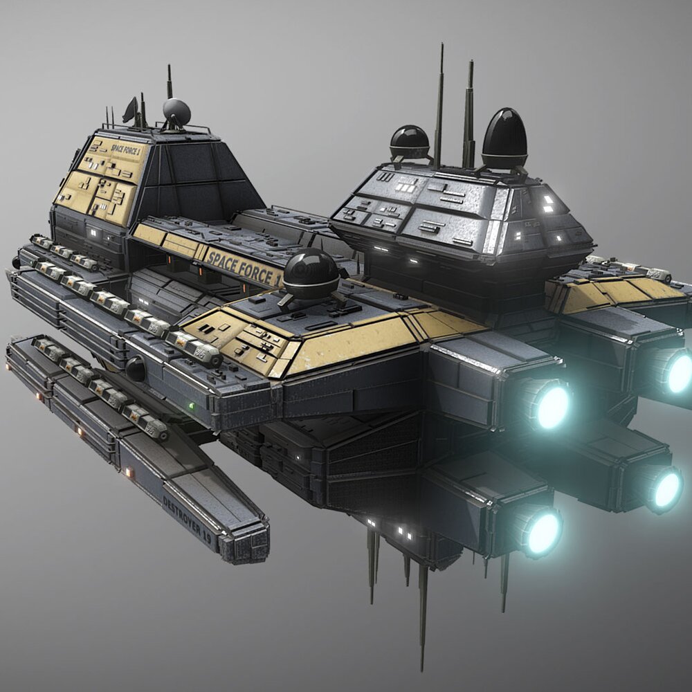 Space Force 1 – Destroyer 3D model - Download Spaceship on 3DModels.org