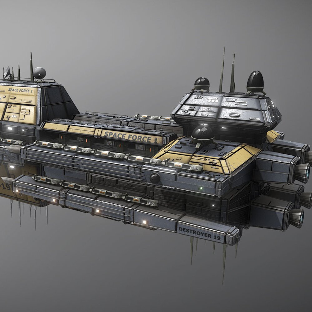 Space Force 1 – Destroyer 3D model - Download Spaceship on 3DModels.org