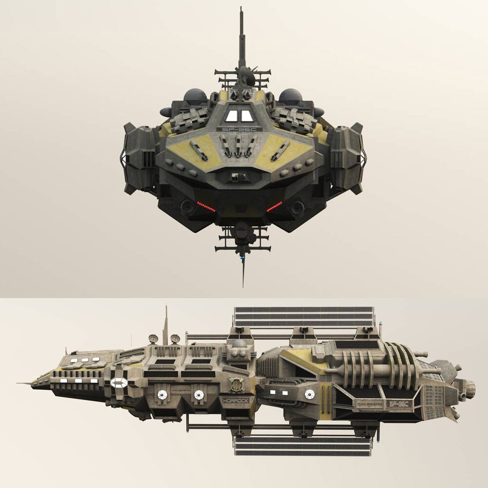 CDF Horrock Support Frigate 3D model - Download Spaceship on 3DModels.org