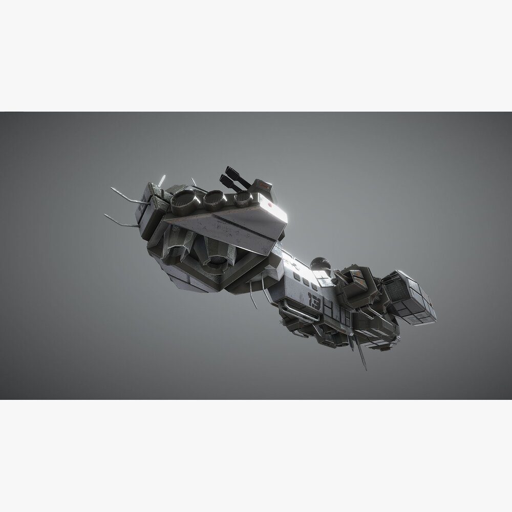 Space Force 1 – Assault Frigate Low-poly 3D model - Download Spaceship ...