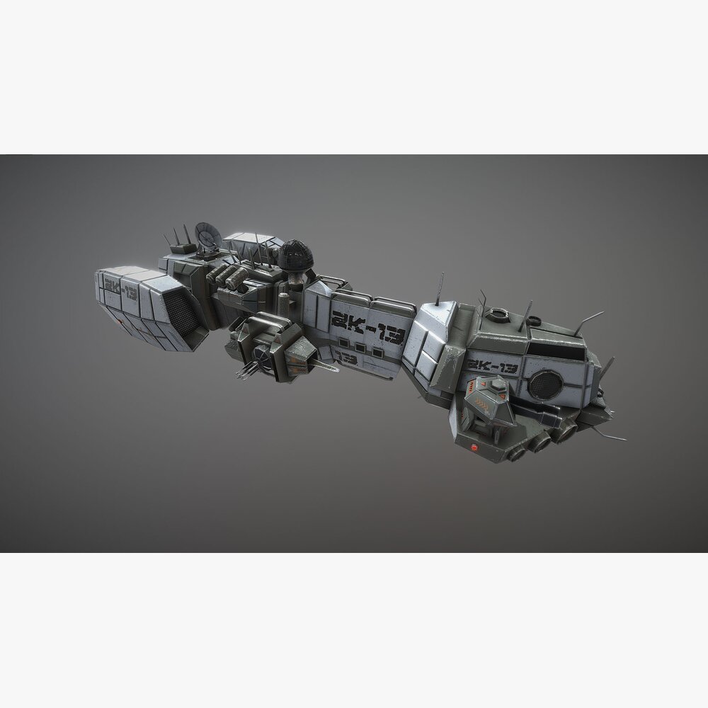 Space Force 1 – Assault Frigate Low-poly 3D model - Download Spaceship ...