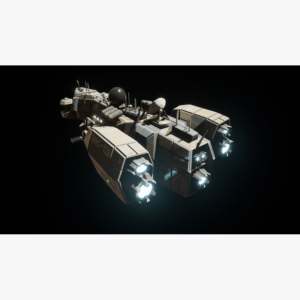 Space Force 1 – Assault Frigate Low-poly 3D model - Download Spaceship ...